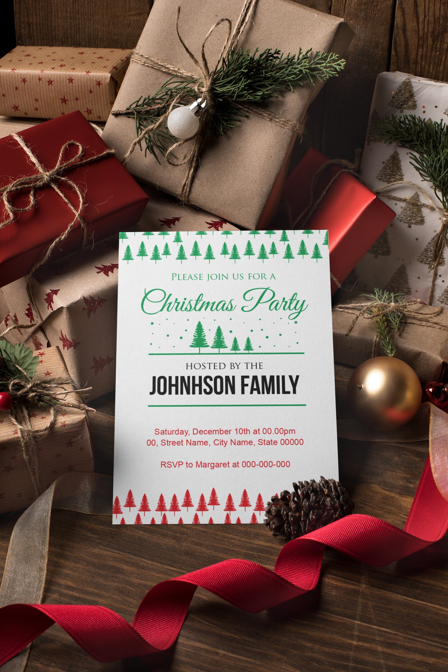 Editable Holiday Party Invitation Christmas Party Invitation - Etsy