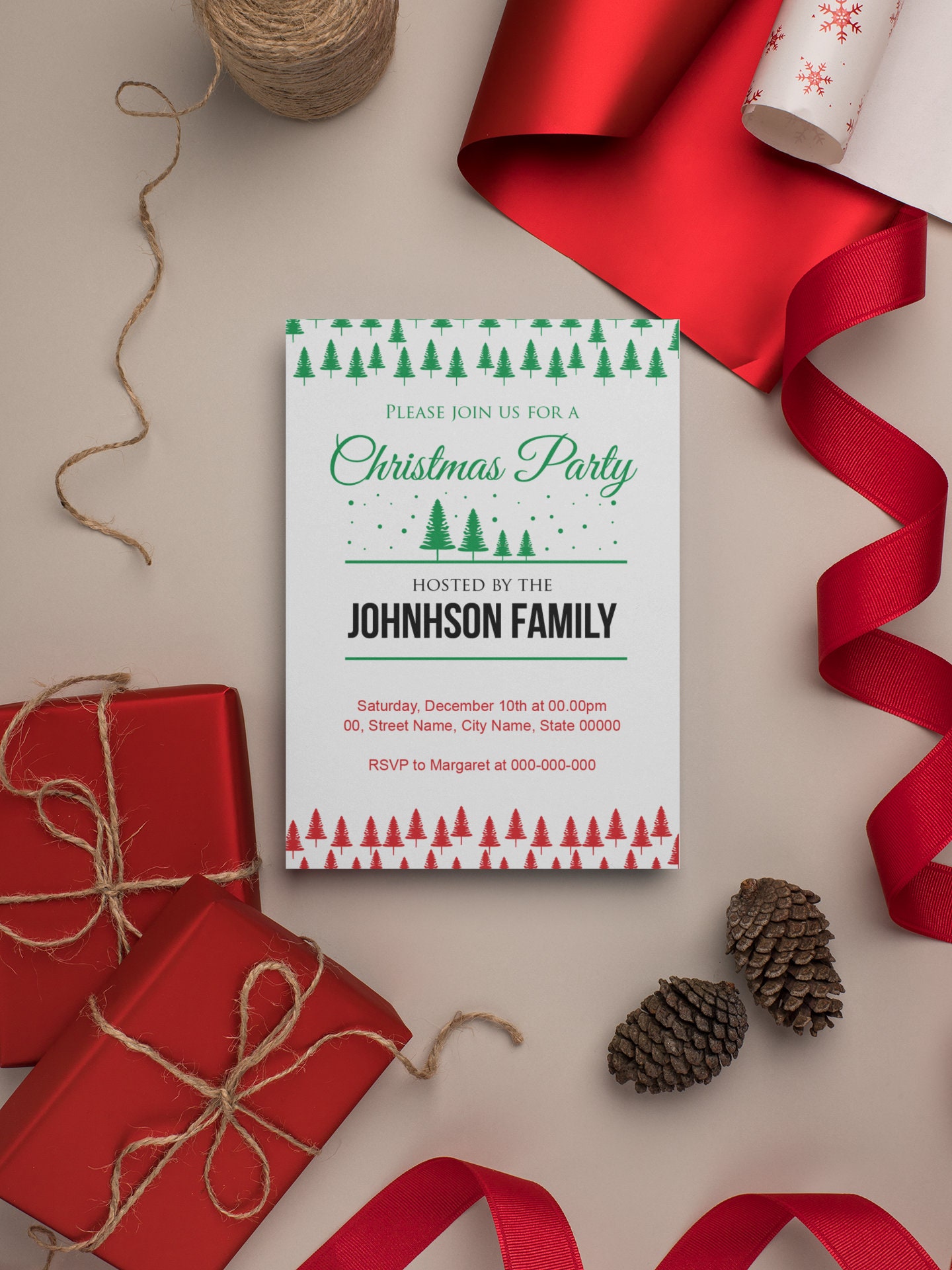 Editable Holiday Party Invitation Christmas Party Invitation - Etsy