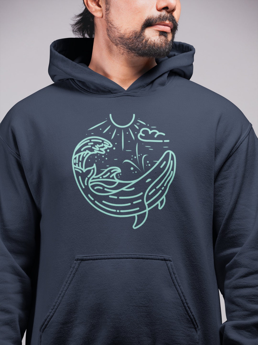 Whale Hoodie: Unisex Ocean Graphic Sweatshirt - Etsy