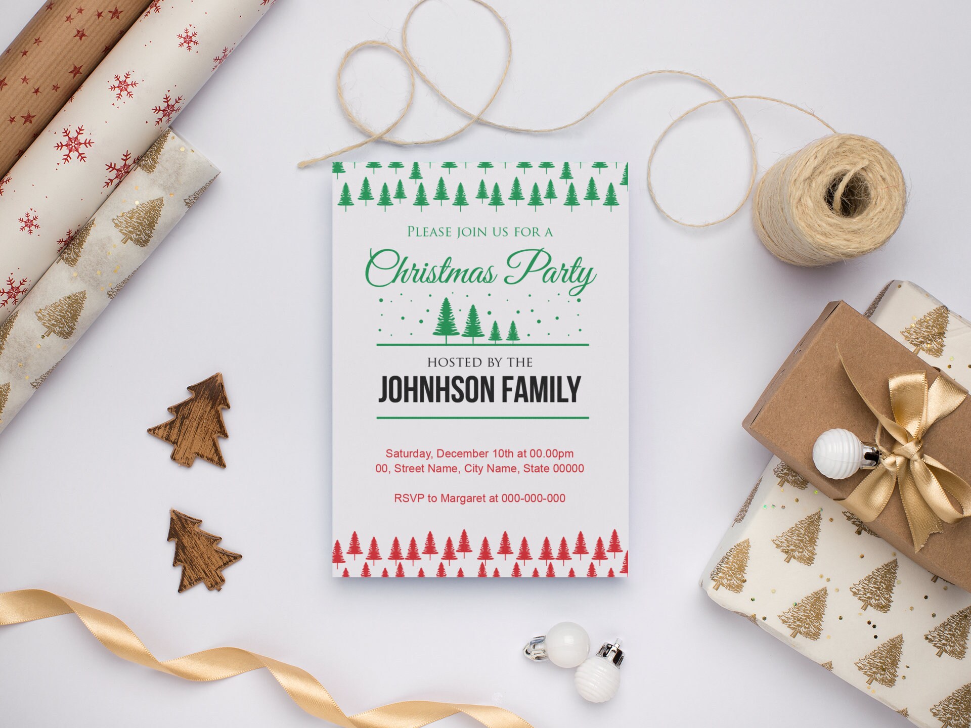 Editable Holiday Party Invitation Christmas Party Invitation - Etsy