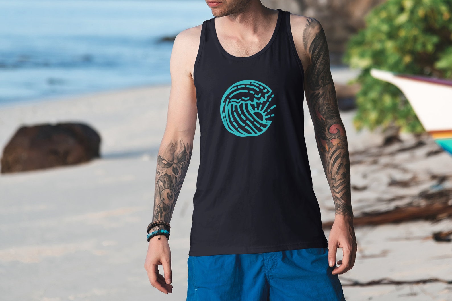 Wave Unisex Jersey Tank, Surfer Gifts, Ocean Lover Tank Top, Wave Sun ...