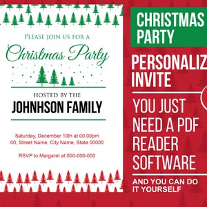 Editable Holiday Party Invitation Christmas Party Invitation - Etsy