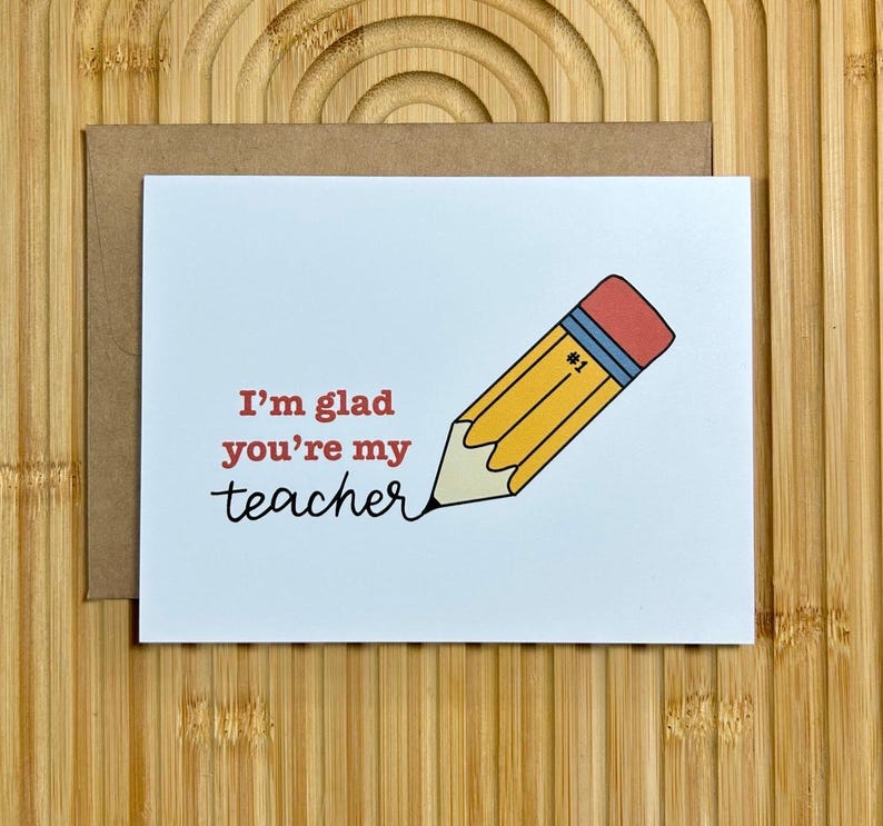 I'm Glad You Are My Teacher Card - Etsy