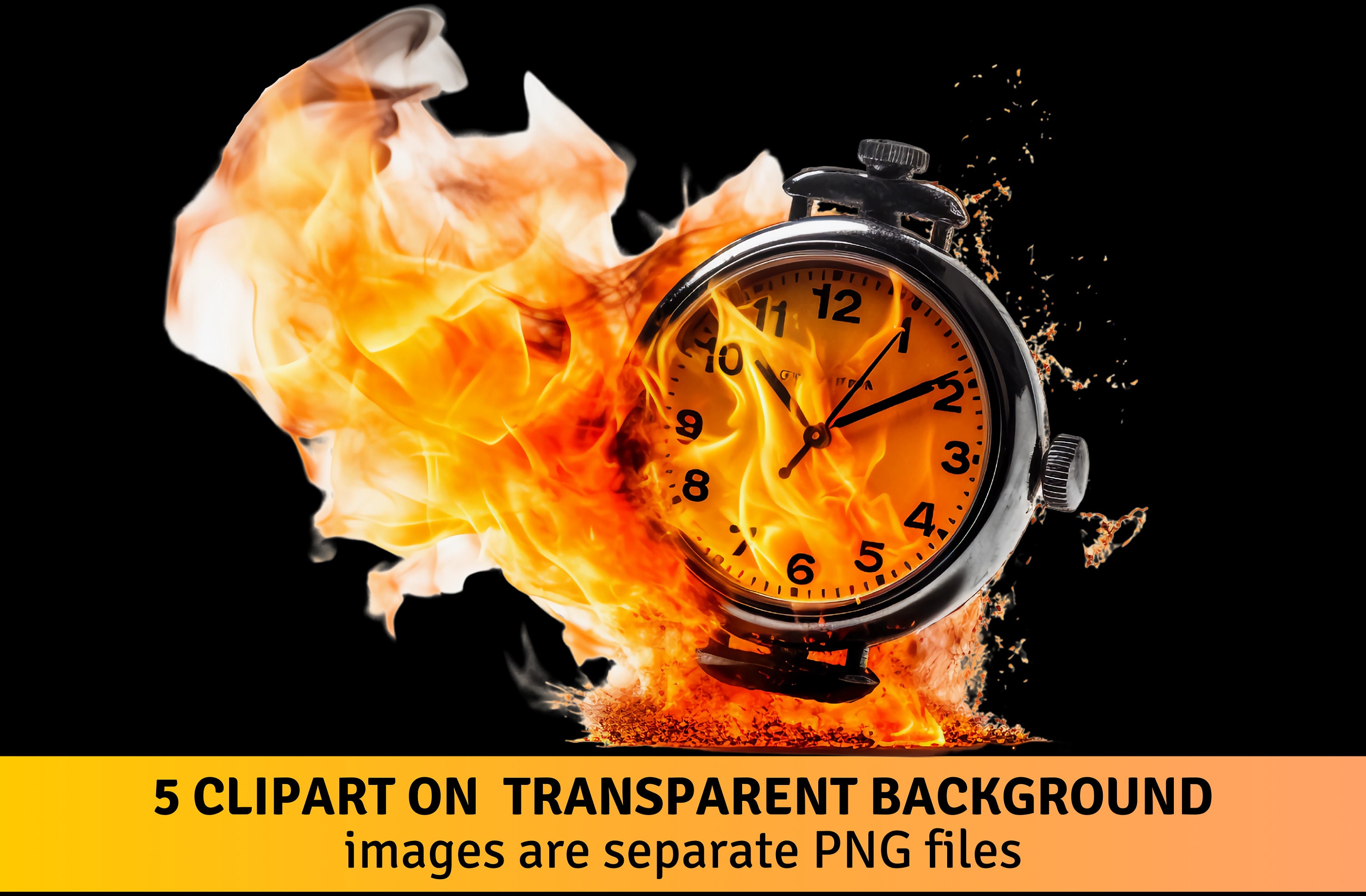 5 Clipart on Transparent Background. PNG Format, Instant Download ...