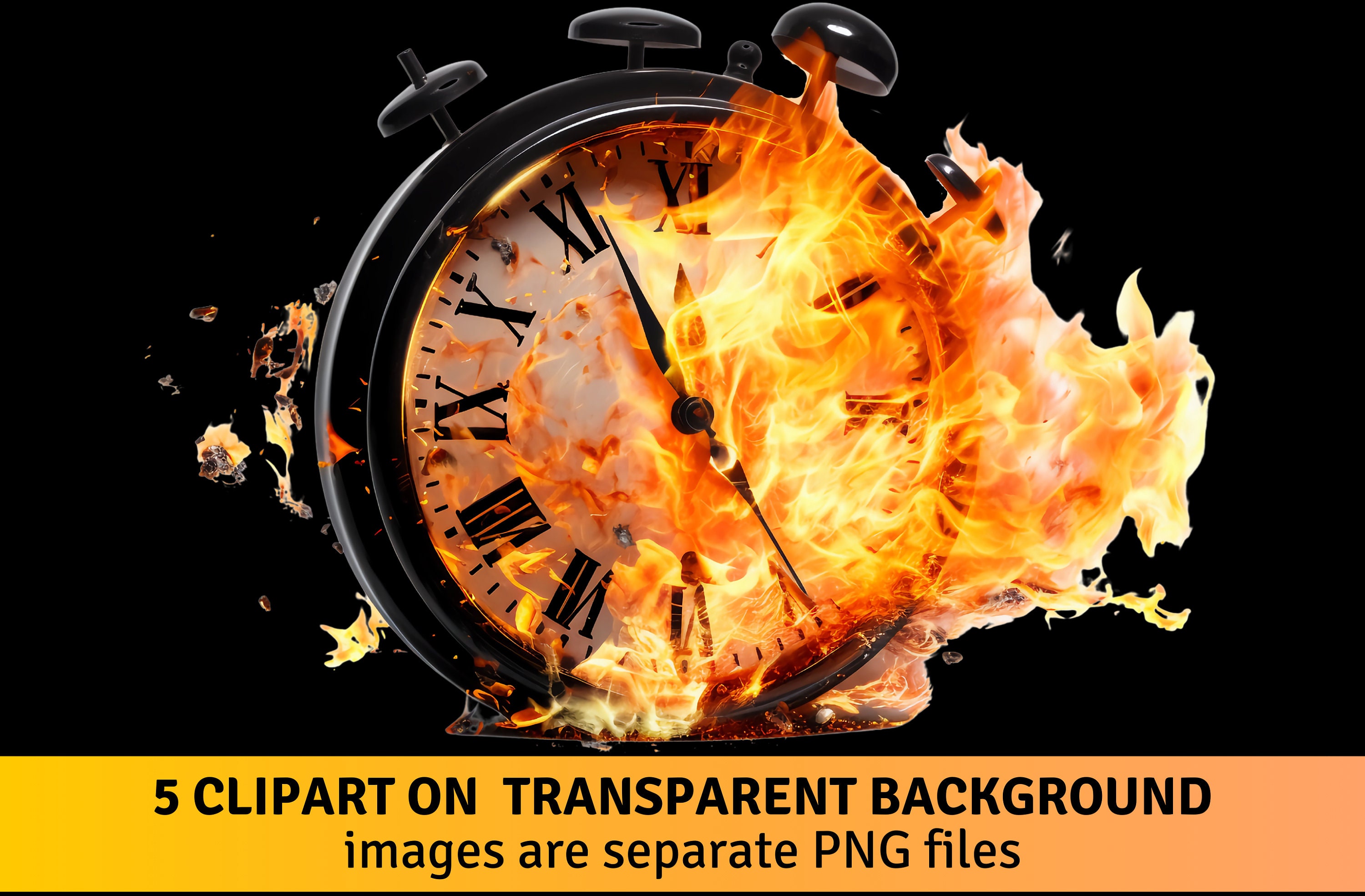 5 Clipart on Transparent Background. PNG Format, Instant Download ...