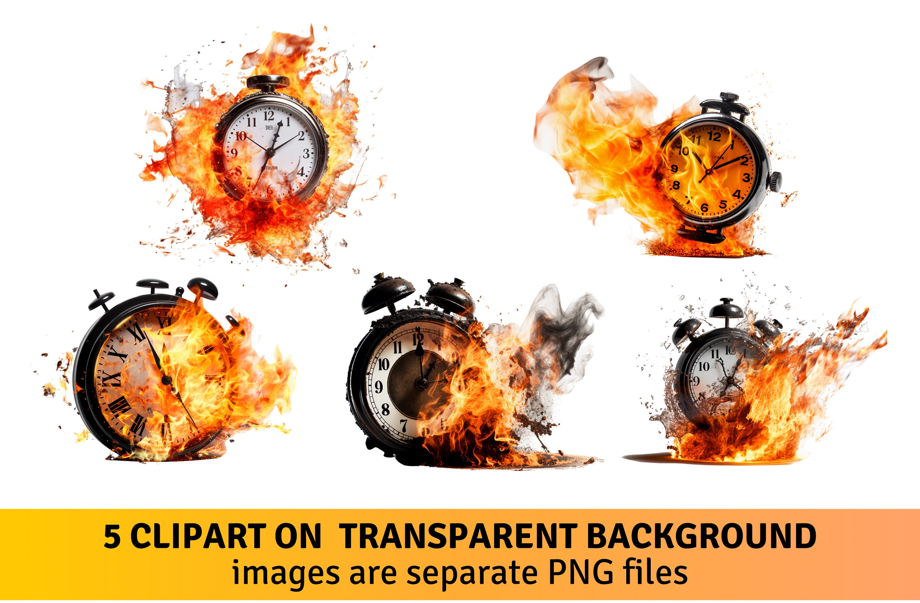 5 Clipart on Transparent Background. PNG Format Instant - Etsy