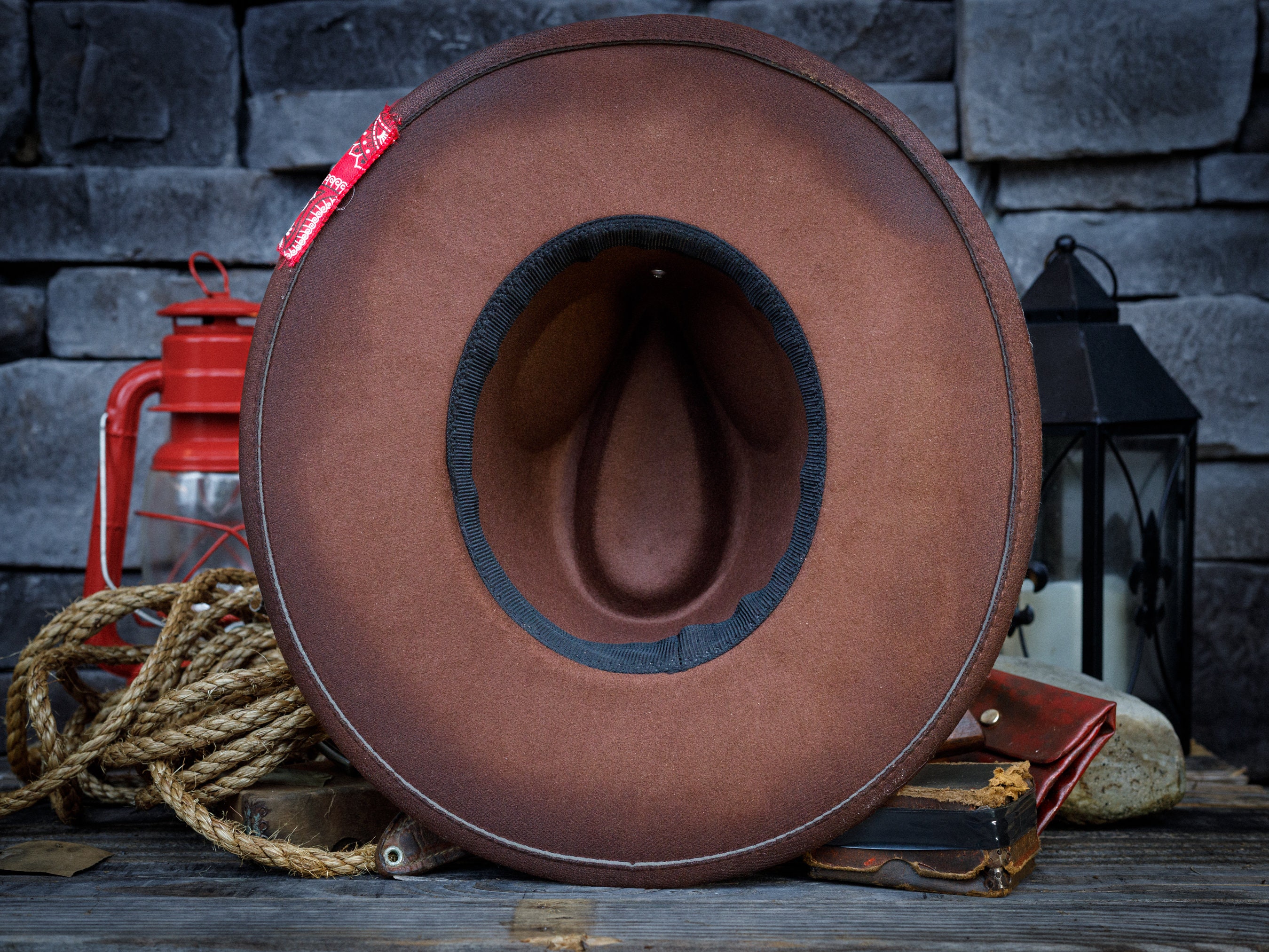 Distressed Custom Cowboy Fedora Hat TITLED: r. - Etsy