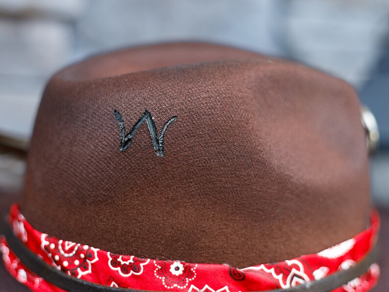 Distressed Custom Cowboy Fedora Hat TITLED: r. - Etsy