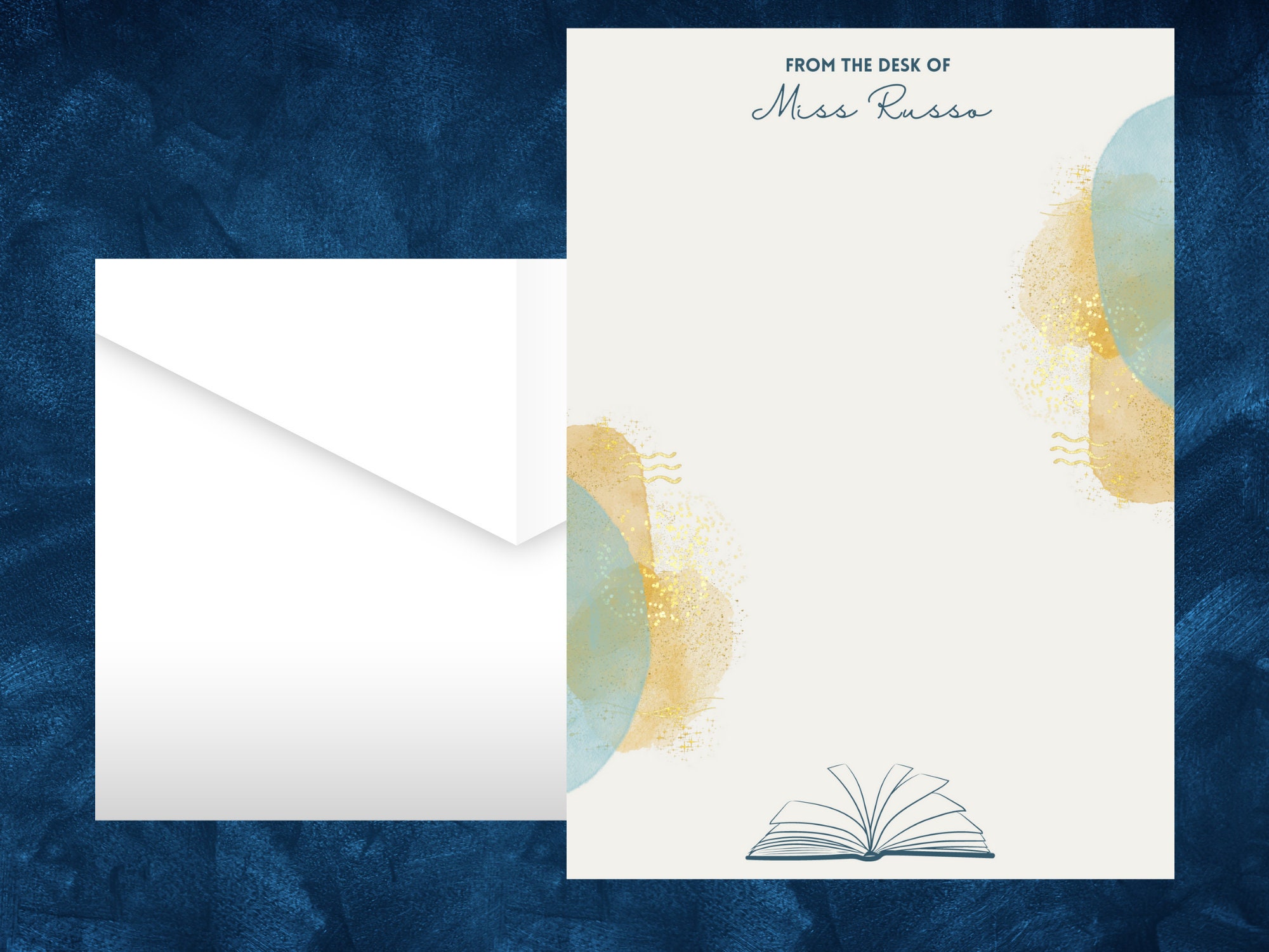 Teacher Note Card Template Open Book Note Card Notecard - Etsy
