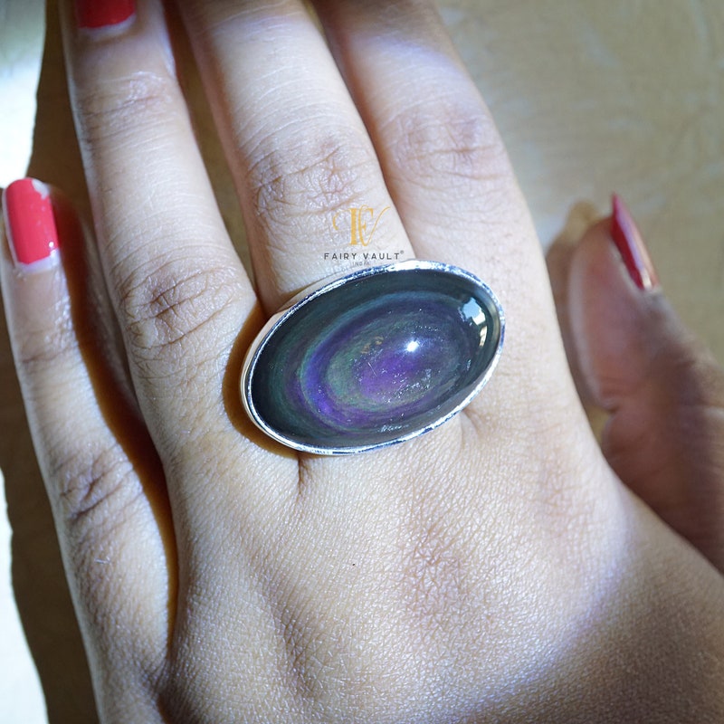 Silver Obsidian Ring - Etsy