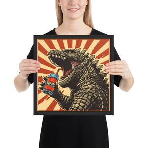Godzilla Drinking Soda - Etsy