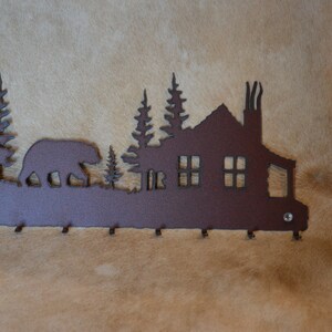 Key Hanger Bear Lodge 8 Hook Bear Metal Wall Hook Gift Key Holder Home ...