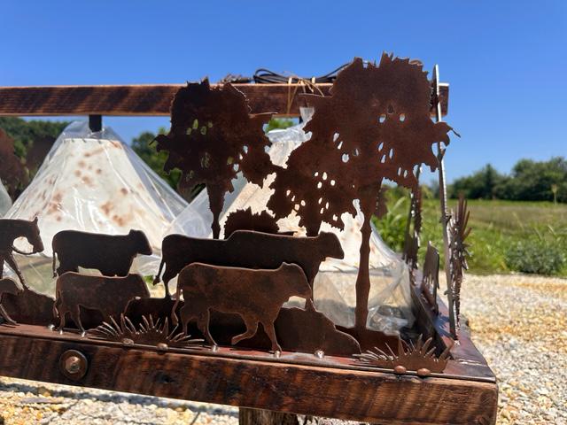 Cattle Drive Chandelier: Handmade Barn Wood Frame, Sheepskin Shades ...