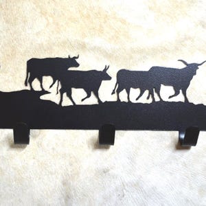 Cattle Drive Wall Hook. Rustic Western Ranch Decor. Metal Wall Mounted ...
