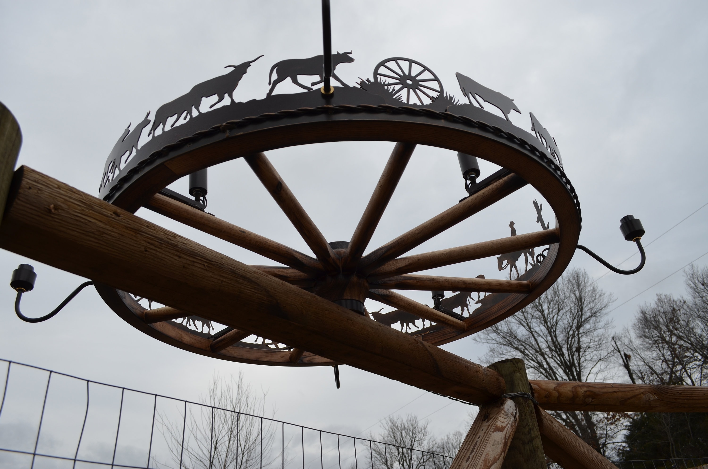 Authentic Wagon Wheel Chandelier: Handmade Rustic Western Lighting ...