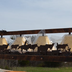 Cattle Drive Chandelier: Sheepskin Shades, Rustic Barn Wood Frame ...