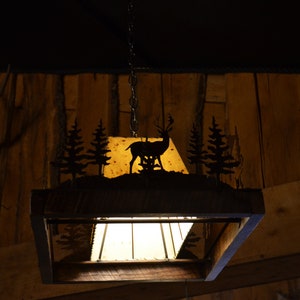 Pendant Rustic Chandelier Deer Elk Moose Light Mountain Cabin Light ...