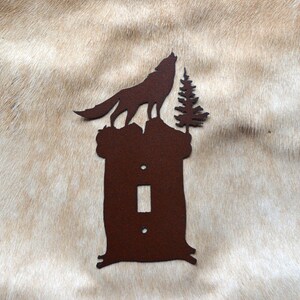 Howling Wolf Switch Cover Rustic Metal Light Wolf Switch Plug Outlet ...