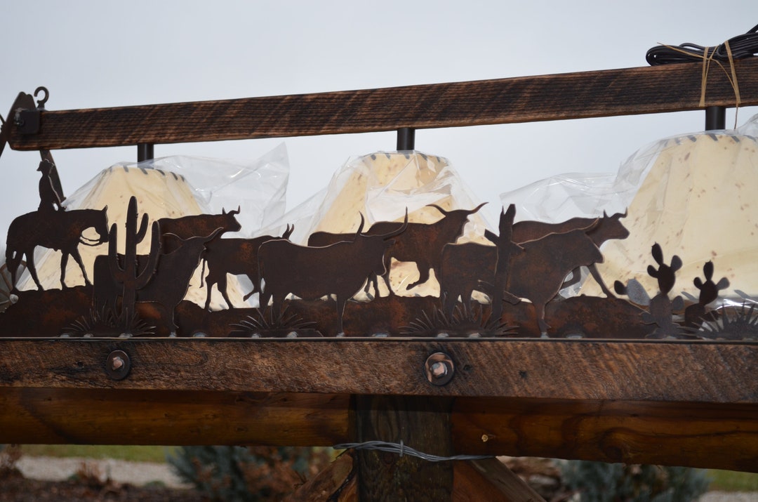 Rustic Chandelier Cattle Drive Cowboy Lighting: Handmade Barn Wood ...