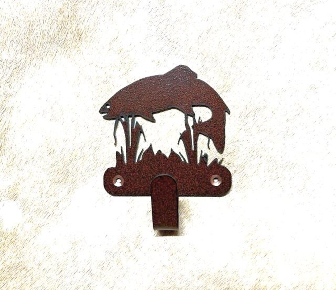 Rustic Trout Wall Hook: Metal Robe Hook, Nursery Decor - Etsy