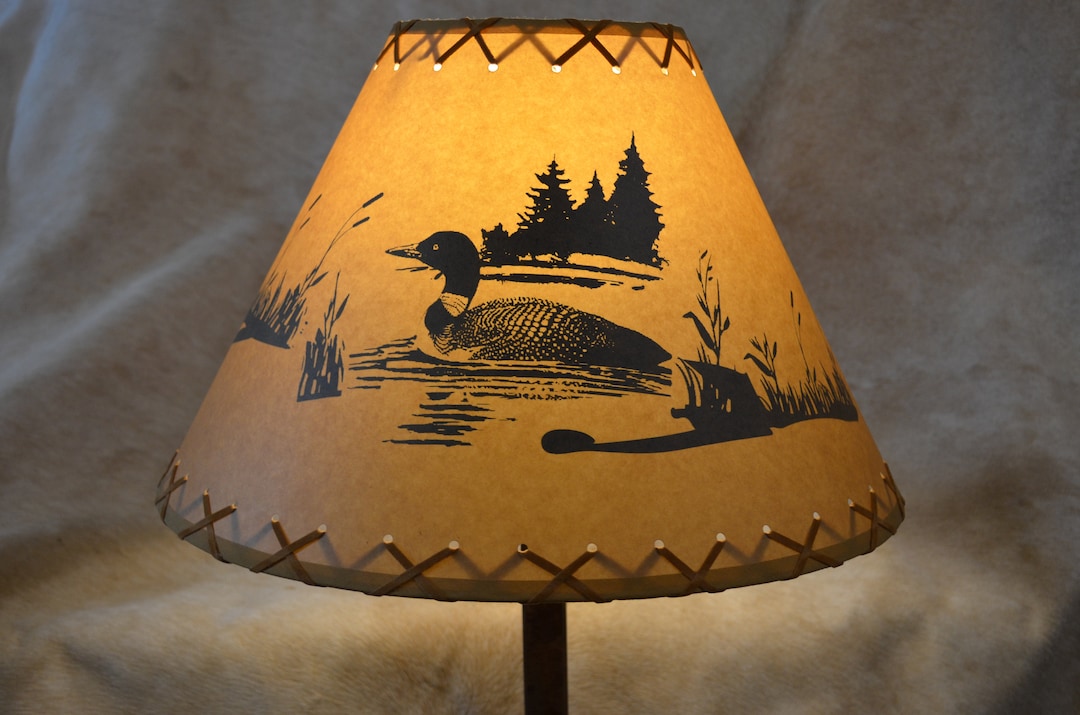 Lamp Shade 16 Duck Oil Craft Shade Rustic Cozy Cabin Lamp Shade Fowl ...