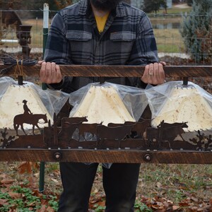Rustic Chandelier Cattle Drive Cowboy Lighting: Handmade Barn Wood ...