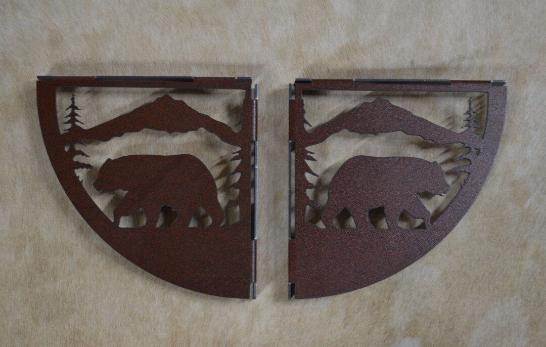 Shelf Bracket Bear Cornice Rustic Bear Decor Gift Metal Bear Art ...