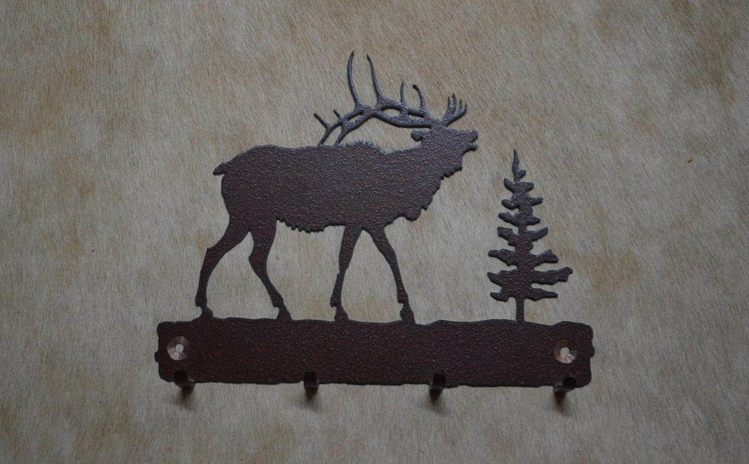 Key Hanger Elk Key Hanger Metal Wall Hook Elk Key Holder Elk Home Decor Gift Rustic Lodge Accent ...