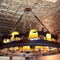 Rustic Chandelier Cattle Drive Cowboy Lighting: Handmade Barn Wood ...