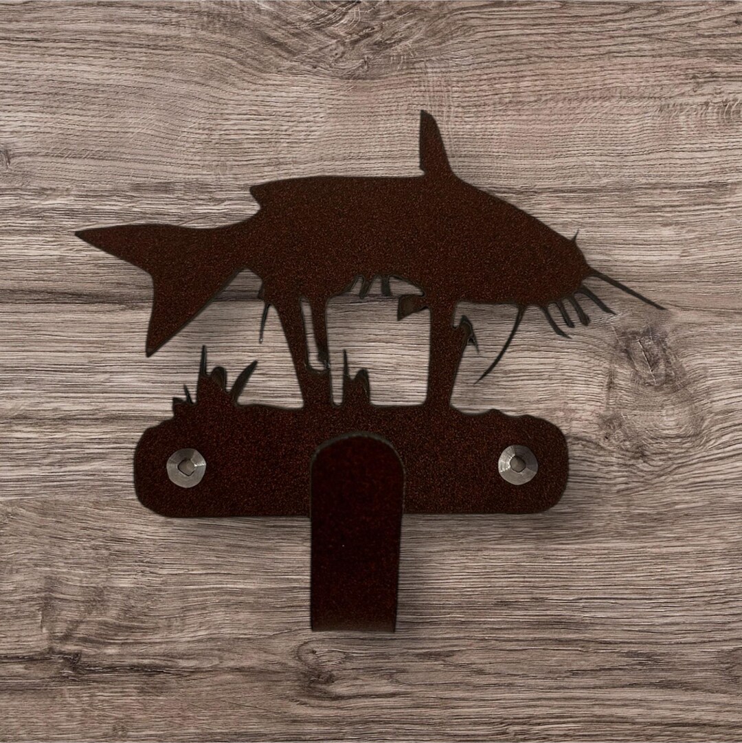 Rustic Metal Catfish Wall Hook: Fisherman Decor - Etsy