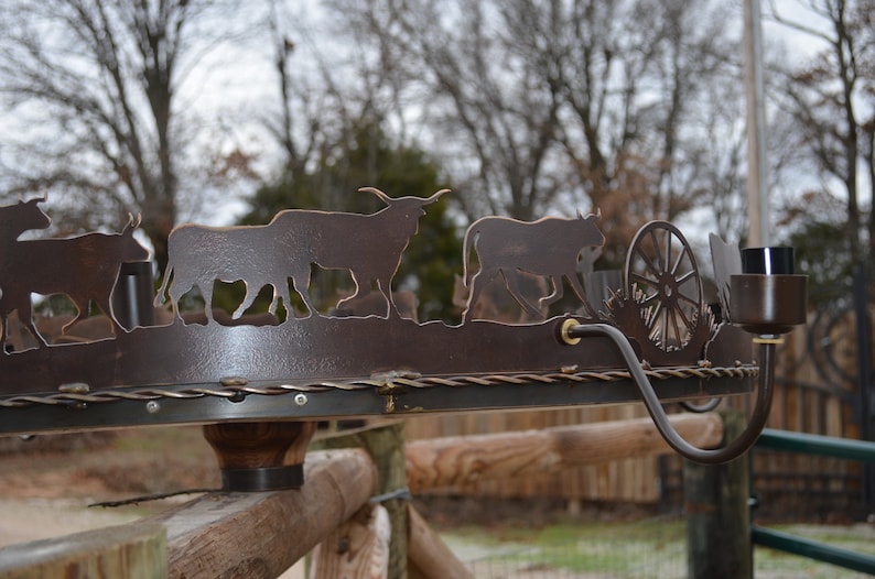 Authentic Wagon Wheel Chandelier: Handmade Rustic Western Lighting ...