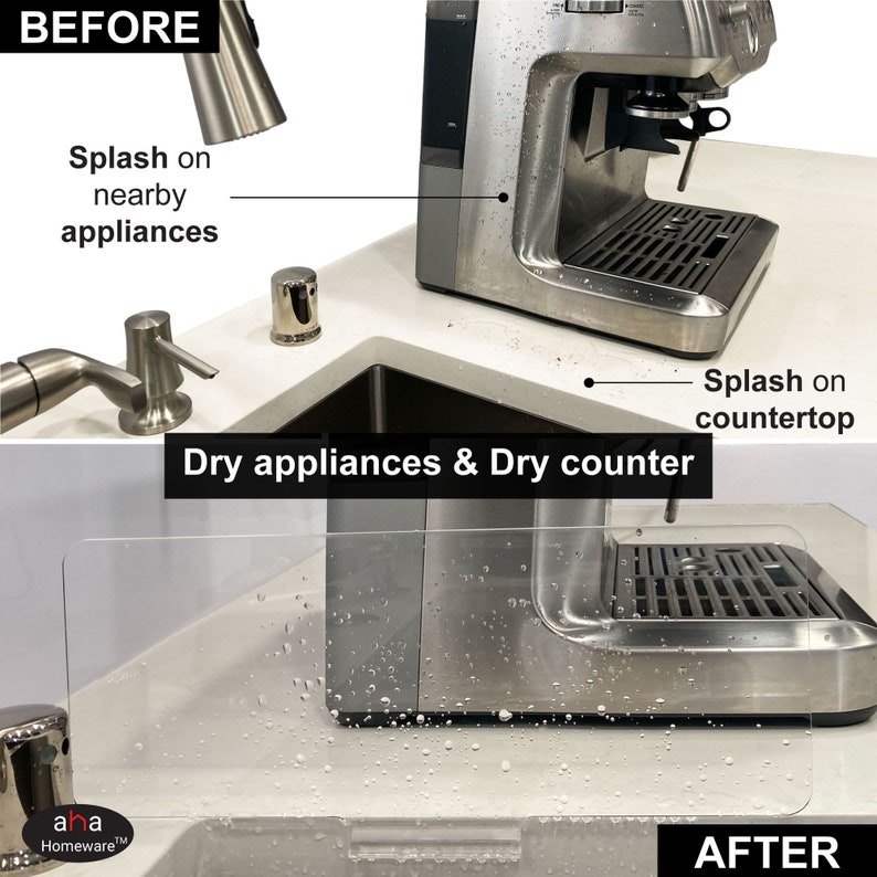 Clear Kitchen Sink Splash Guard Keeps the Side of Your Sink - Etsy