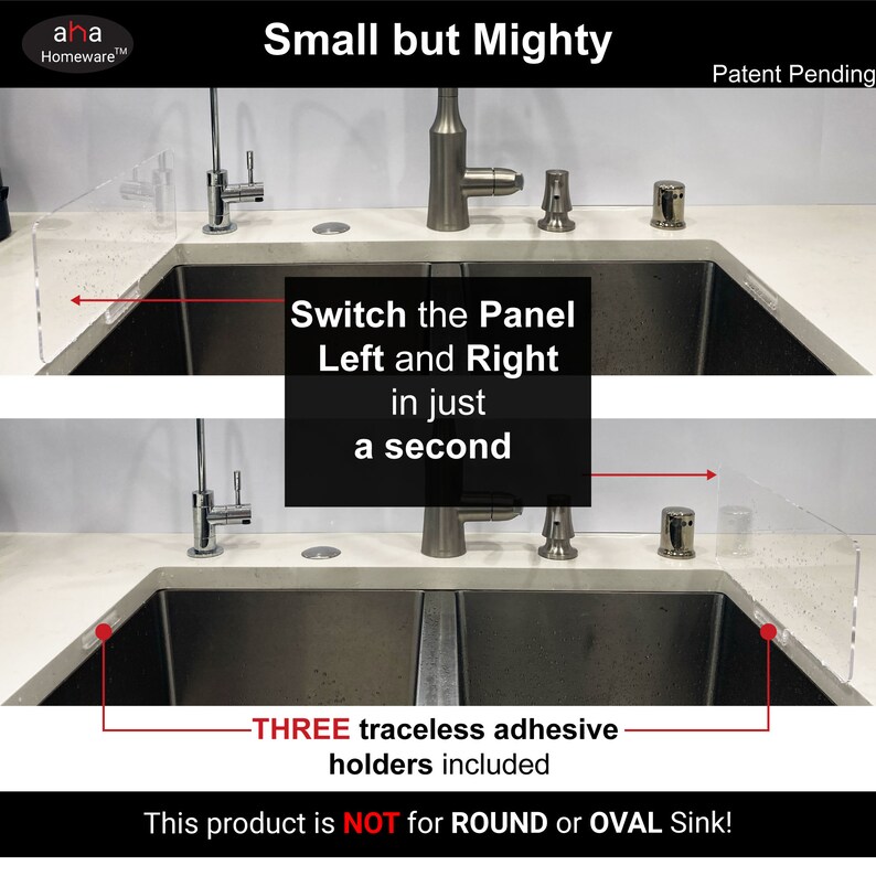 Clear Kitchen Sink Splash Guard Keeps the Side of Your Sink - Etsy