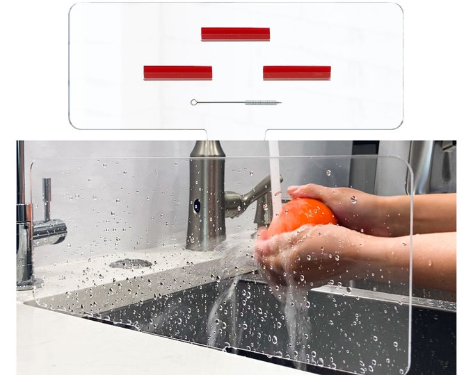 Clear Kitchen Sink Splash Guard Keeps the Side of Your Sink Dry & Clean ...