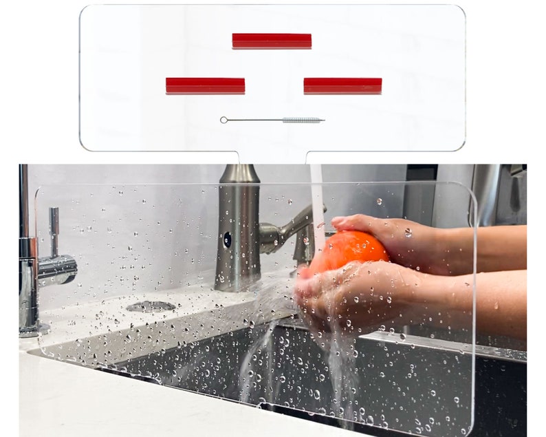 Clear Kitchen Sink Splash Guard Keeps the Side of Your Sink - Etsy