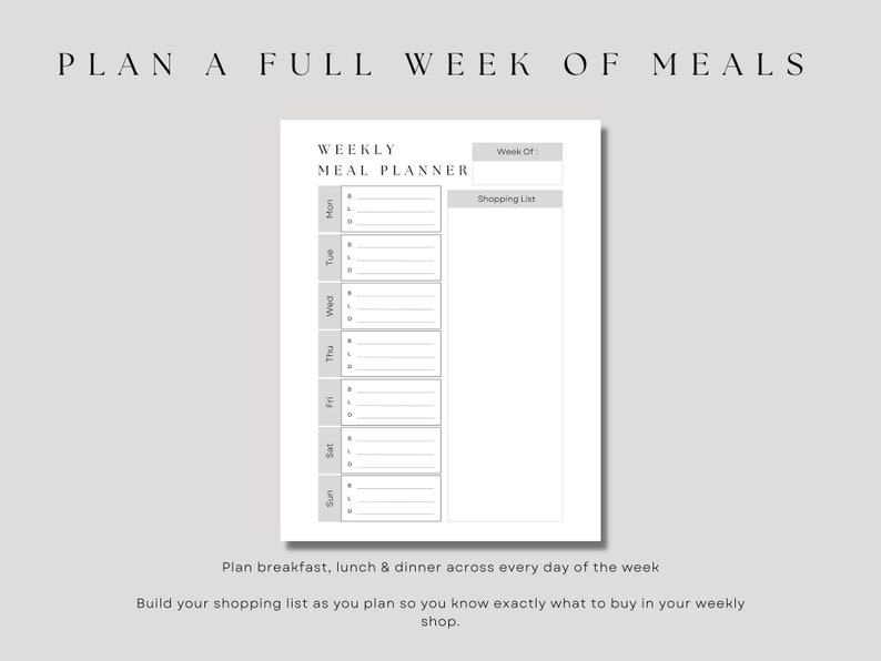 Remarkable 2 Template Meal Planner Weekly Meal Planner - Etsy