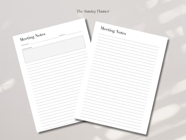 Remarkable 2 Meeting Notes Template for Work Calls Business Meeting ...