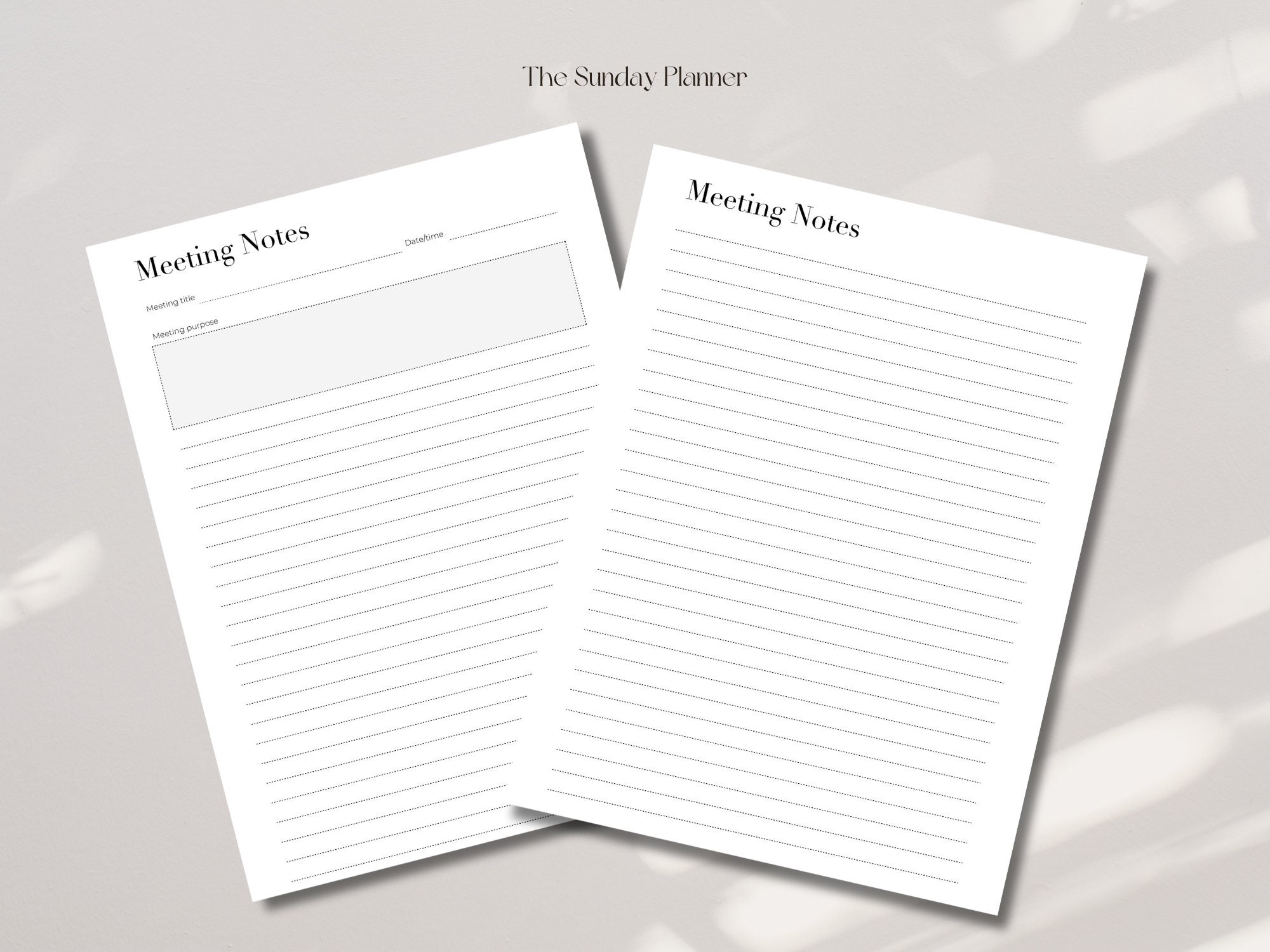 Remarkable 2 Meeting Notes Template for Work Calls Business Meeting ...