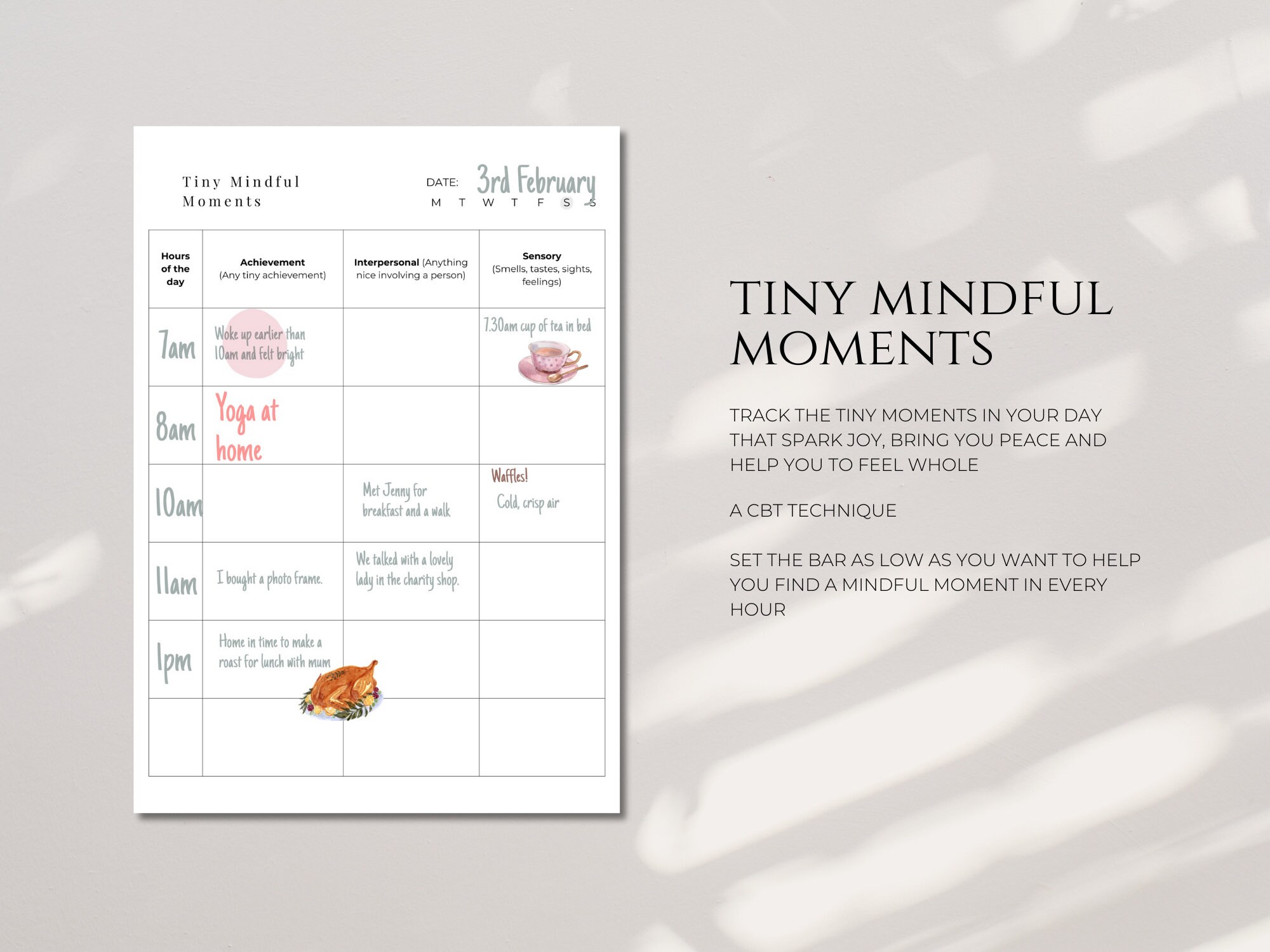 Mindfulness Worksheet, CBT Technique, Digital and Printable Download - Etsy