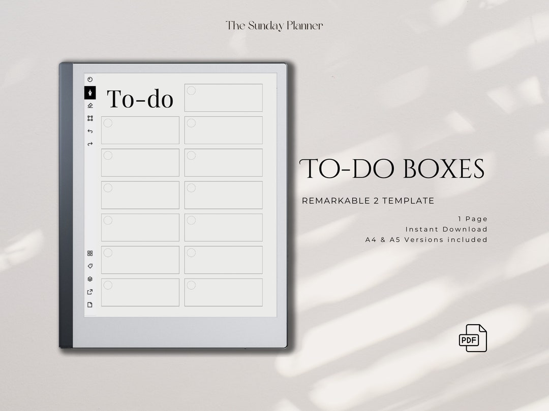 Remarkable 2 Template to Do Boxes Digital Template Productivity List ...