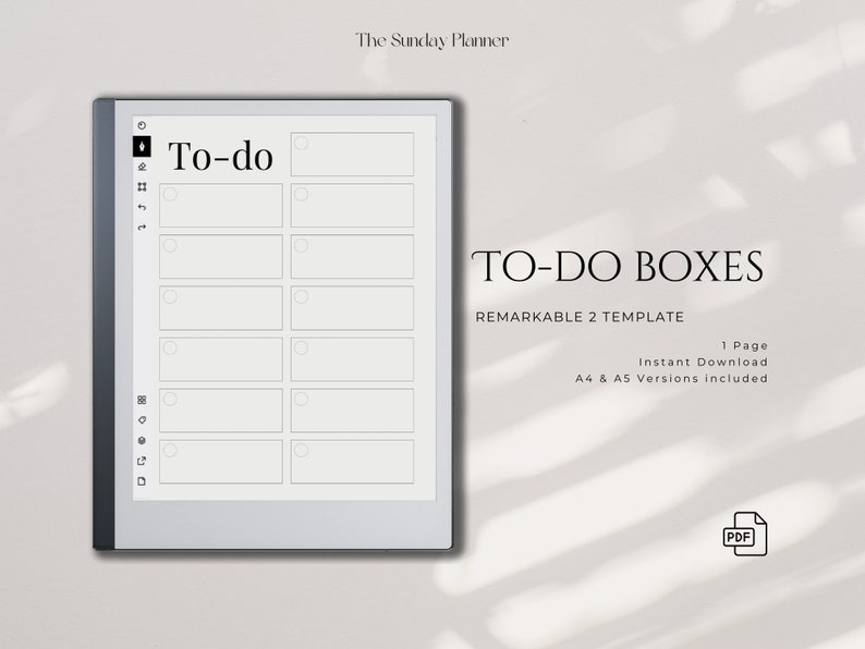 Remarkable 2 Template to Do Boxes Digital Template Productivity List ...