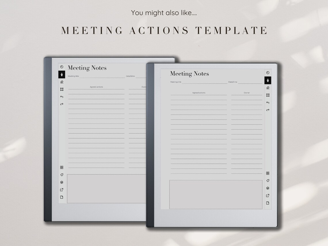 Remarkable 2 Meeting Notes Template for Work Calls Business Meeting ...