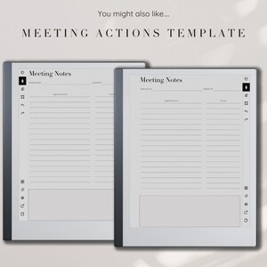 Remarkable 2 Meeting Notes Template for Work Calls Business Meeting ...
