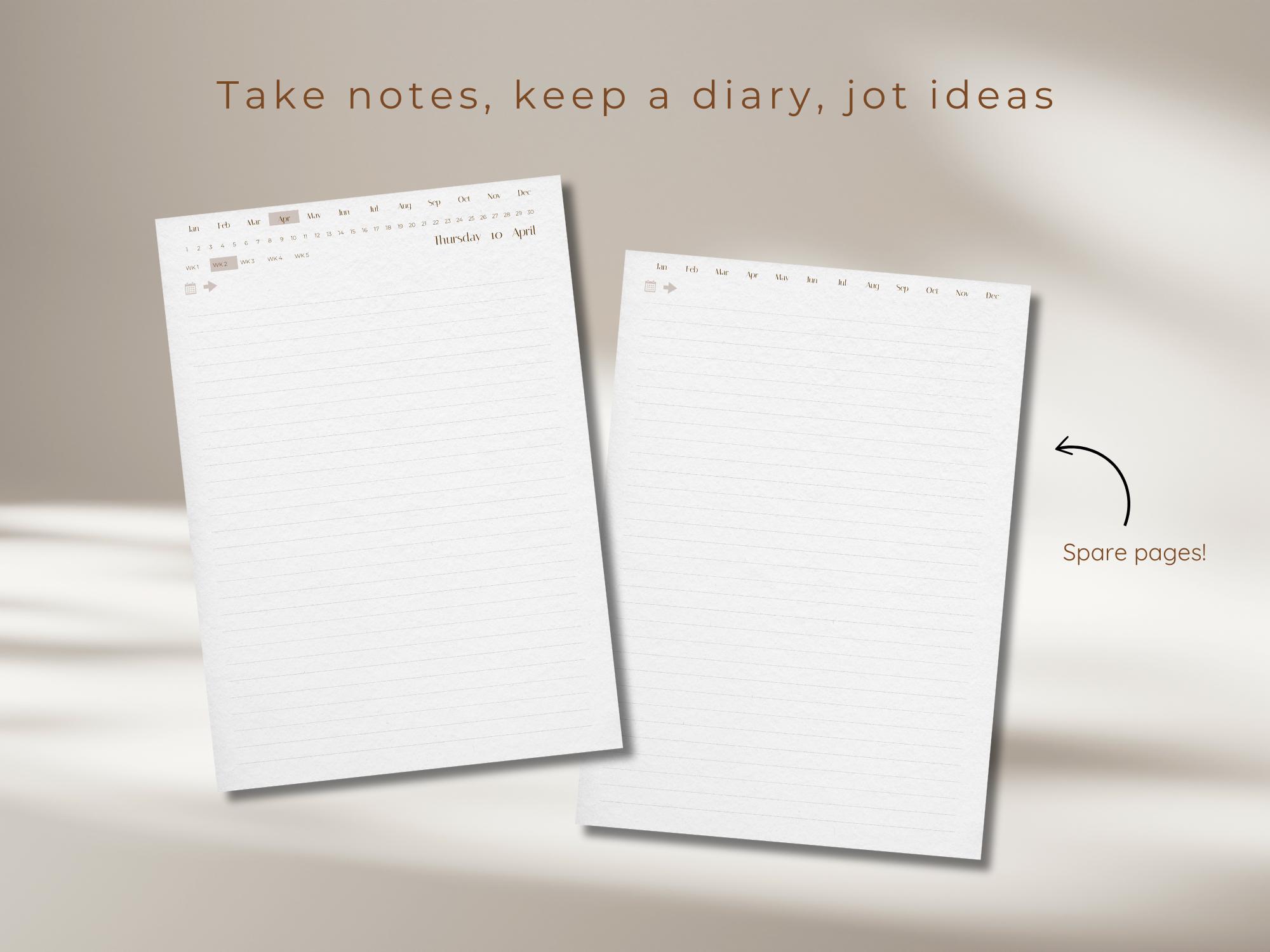 2025 Digital Journal for Goodnotes Daily Diary Monthly Calendar Weekly ...