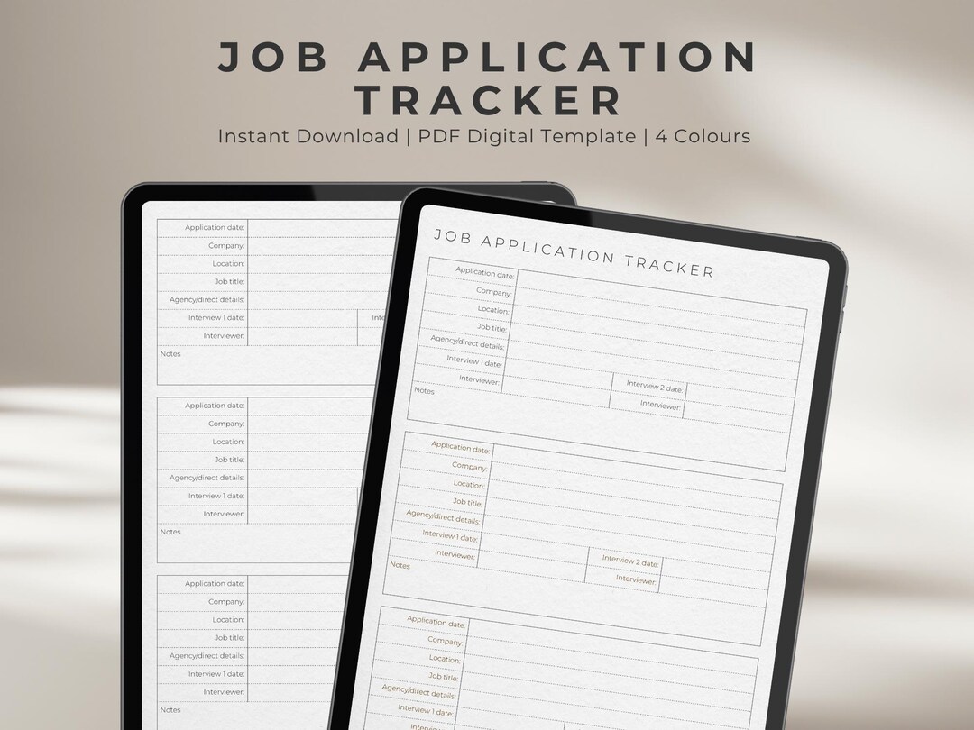 Job Application Tracker Template: Interview Prep (digital Download) - Etsy