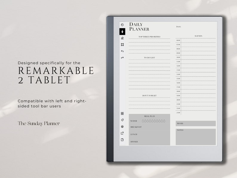 Remarkable 2 Template, Digital Template, Daily Planner, Digital Daily ...