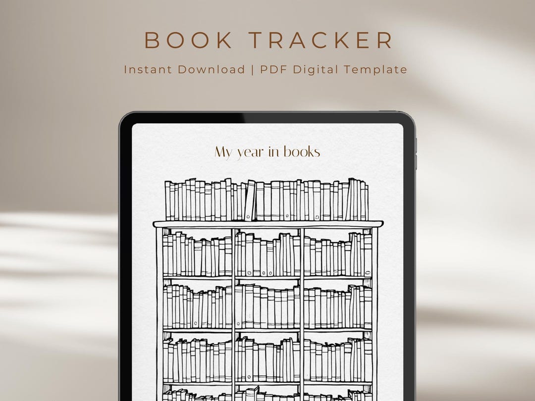 Bookshelf Book Tracker Colouring Page: Reading Log (digital Download ...
