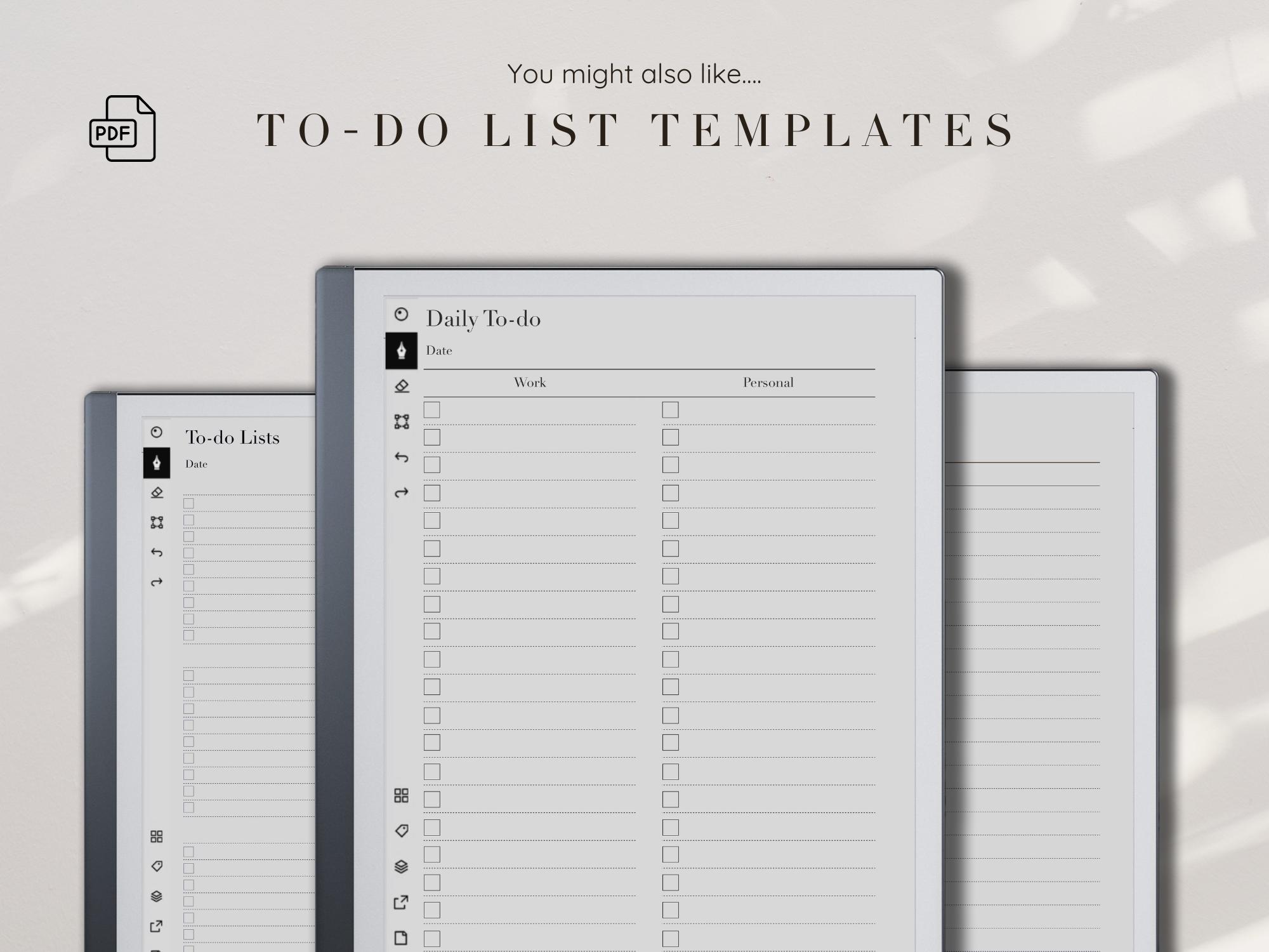 Remarkable 2 Digital to Do List Instant Download Checklist PDF Template ...