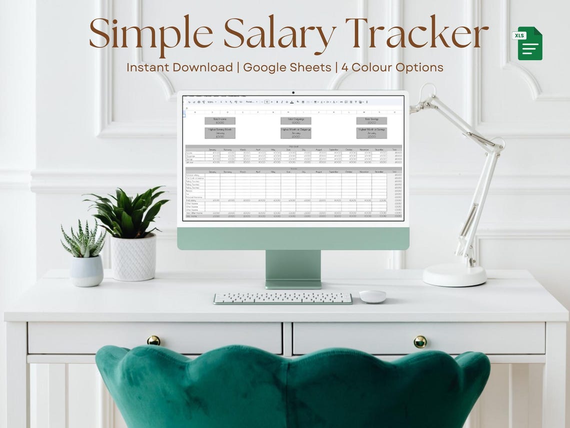 Simple Salary Tracker Spreadsheet Google Sheets Tracking Report Income ...