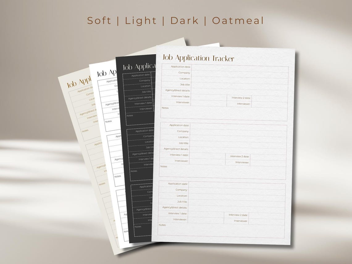 Job Application Digital Template for Goodnotes Interview Tracker ...